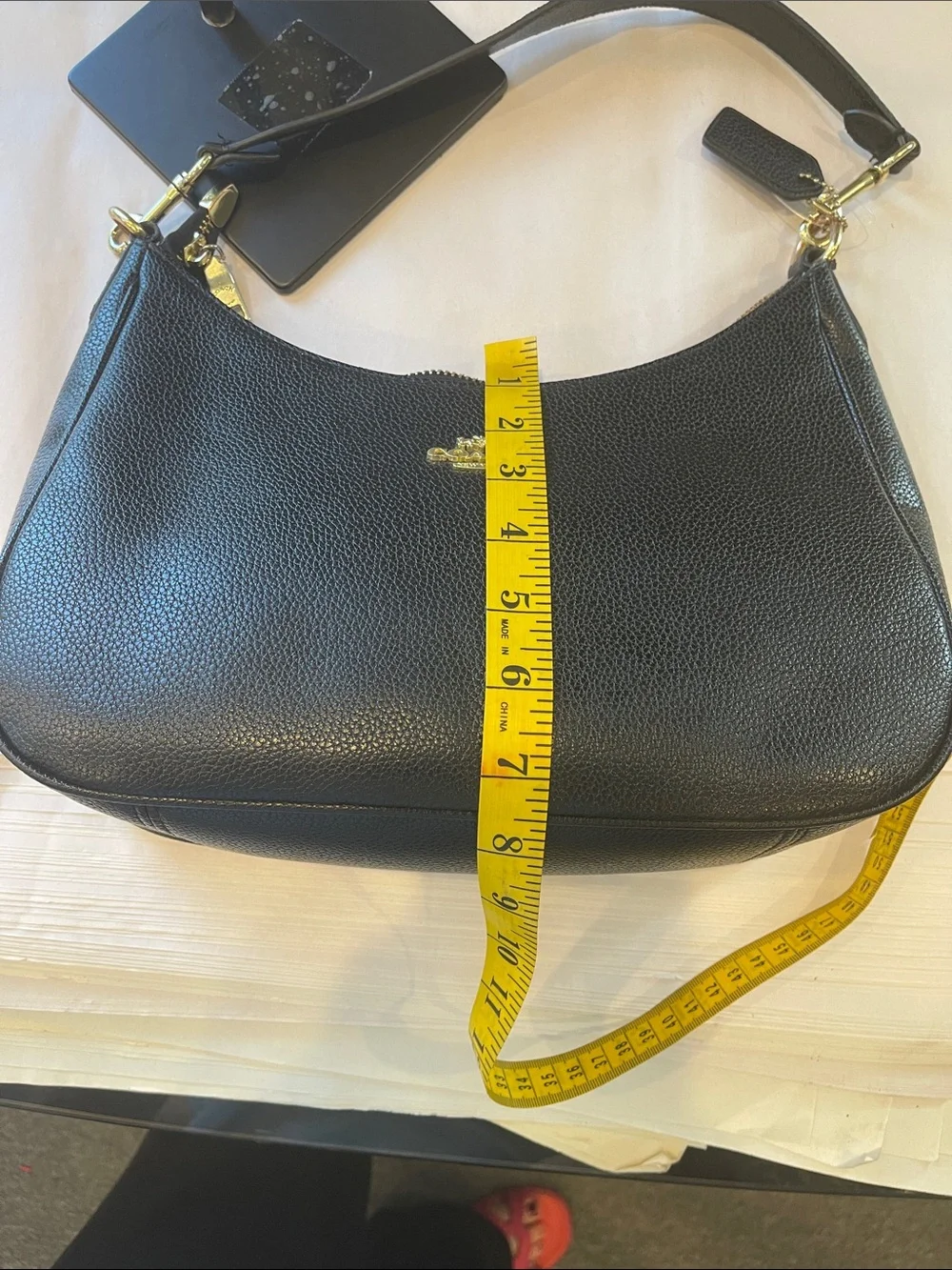 Coach | Bags | Coach Teri Black Pebbled Leather Hobo Shoulder Bag With ...